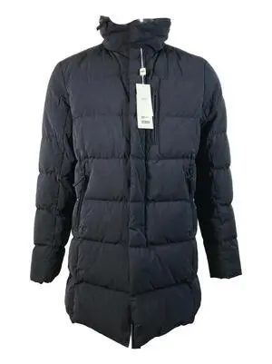 Emporio Armani Quilted Down Jacket With Stand Collar - Black
