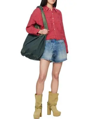 R13 Belt Loop Denim Shorts - Multicolor