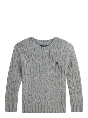 Polo Ralph Lauren Polo Ralph Lauren Cable Knit Sweater With Pony Motif Fawn Grey Hthr