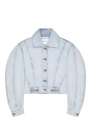 Givenchy Collared Button-up Denim Jacket - Light Blue