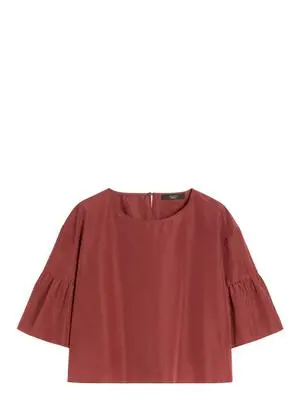 Max Mara Weekend Max Mara "Break" Ruffled Sleeve Top Cherry