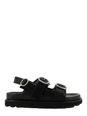 JIL SANDER Buckled Ankle Strap Sandals - Black