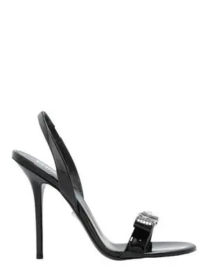 Versace High Heeled Slingback Sandals - Black