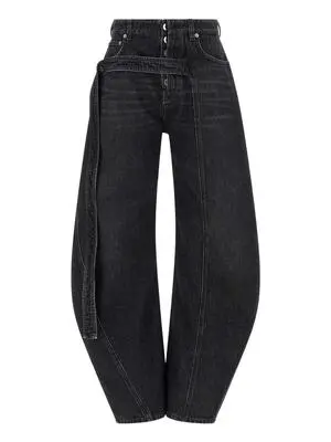 JEAN PAUL GAULTIER Low-rise Jeans With Twist Stitching - Black