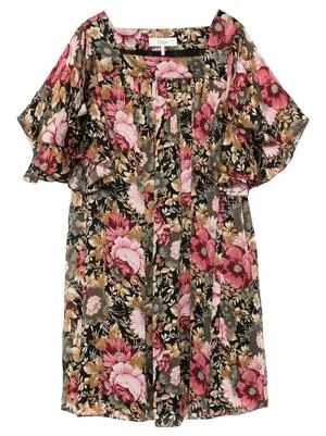 Chloé Allover Floral Printed Mini Dress - Multicolor
