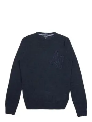 Emporio Armani Armani Jeans Crew Neck Pullover With Embellished Logo Black