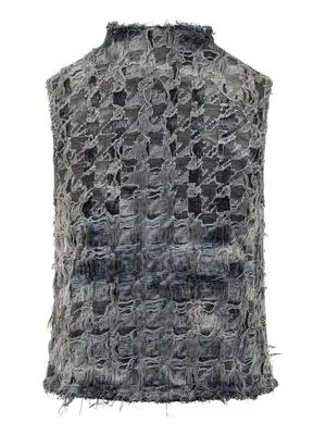 DIESEL® De-tapi-fsh1 Sleeveless Stand Collar Top - Black