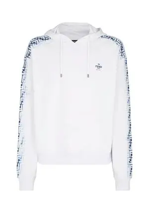 Fendi Ff Motif Drawstring Hoodie - White
