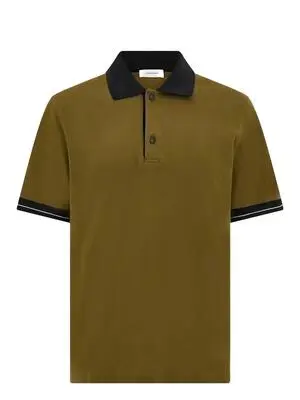 FERRAGAMO Color Block Detail Polo Shirt - Brown