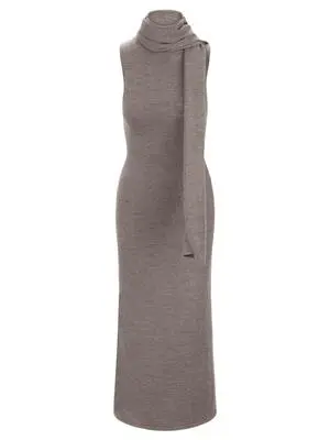 Staud Sleeveless High Neck Dress - Gray