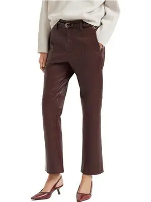 Brunello Cucinelli Leather Trousers - Red