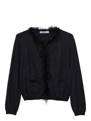 Prada V-neck Cropped Cardigan - Black