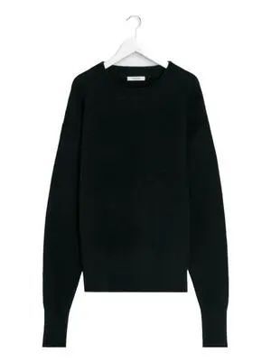 LEMAIRE Crewneck Ribbed Sweatshirt - Black