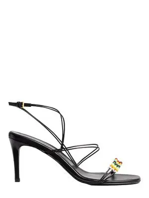Khaite Loop Beaded High Heel Sandals - Black