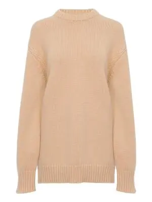 Chloé Oversized Knitted Jumper With Round Neck - Nude