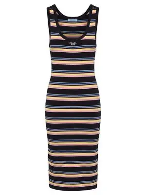 Prada Sleeveless Striped Dress - Blue