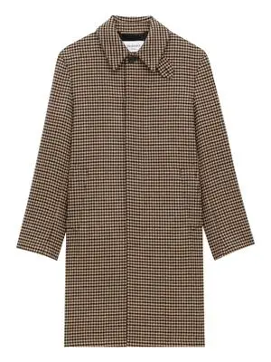 SAINT LAURENT Saint Laurent Checked Mac Coat