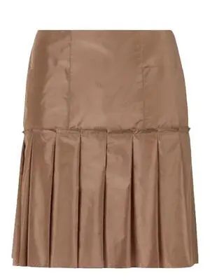 Fendi Pleated Taffeta Skirt - Coffee