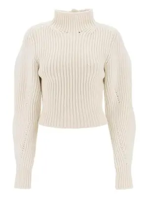 ALAÏA Alaia Ribbed High Neck Long Sleeve Sweater