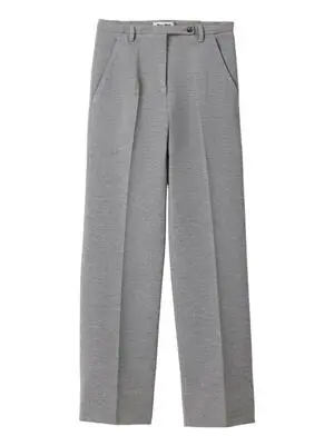 Miu Miu Straight-leg Pleated Trousers - Grey