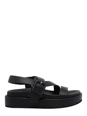 PALOMA BARCELO Round Toe Platform Sandals - Black