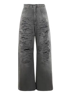 MAISON MARGIELA Mm6 Maison Margiela Wide Leg Distressed Jeans