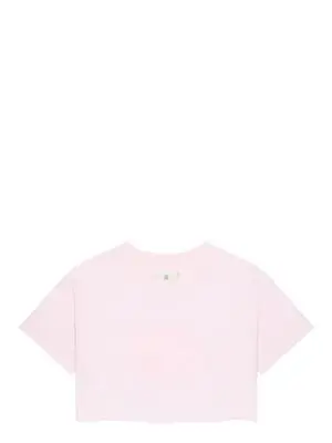 Givenchy Cropped T-shirt With Embroidered Logo - Pale Pink