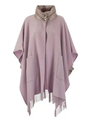 Herno Herno Panelled Wool Cape With Tassel Details Multicolor