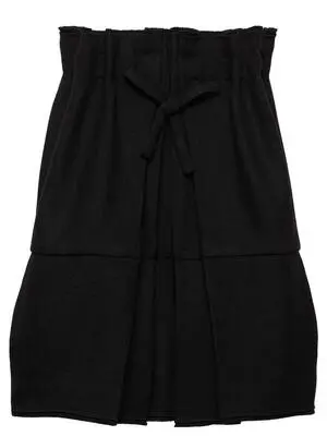 Prada Bow-detailed Pleated Mini Dress - Black