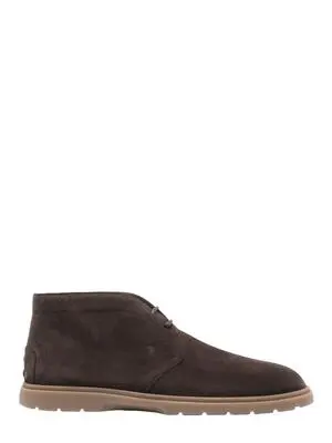TOD'S Round Toe Lace-up Ankle Boots - Black