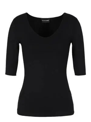 Emporio Armani Stretch V-neck T-shirt - Black
