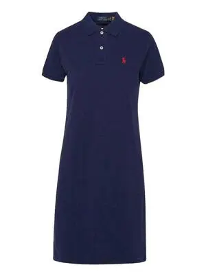 Polo Ralph Lauren Logo Embroidered Short Sleeve Polo Dress - Black