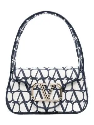 Valentino Garavani Toile Iconographe Shoulder Bag - Black