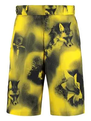 Prada Graphic-printed Bermuda Shorts - Yellow