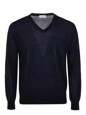 BALLANTYNE V-neck Wool Jumper - Black