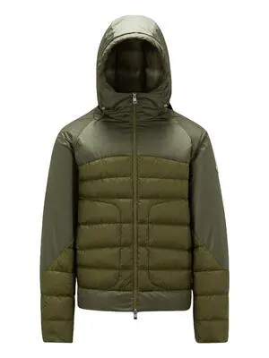 Moncler Panelled Zip-up Puffer Jacket - Dark Green