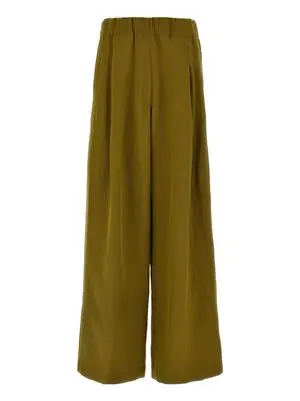 Dries Van Noten Pila Wool Blend Pleated Trousers - Green