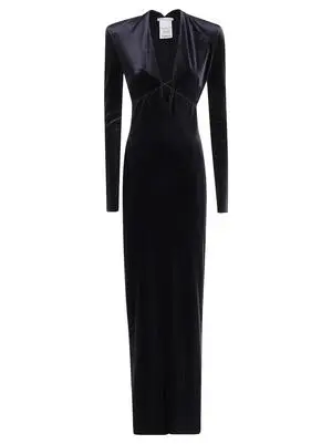 AMAZUIN Lara Velvet Maxi Dress - Black
