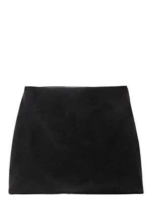 MIU MIU Miu Miu Embroidered Logo Zip-Up Mini Skirt