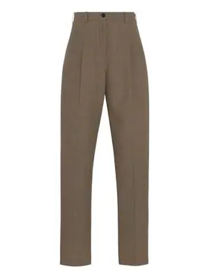 THE ROW Bryce Trousers In Wool And Silk - Brown