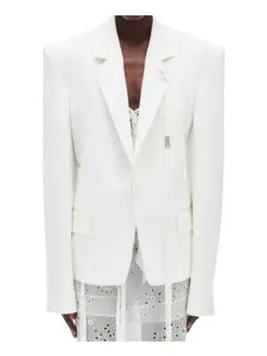 ANN DEMEULEMEESTER White Broderie Susa Blazer - Natural White