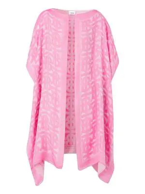 Burberry Tb Monogram Jacquard Silk Cape - Pink