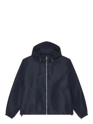 Givenchy Embroidered Zip-up Windbreaker With Hood - Navy
