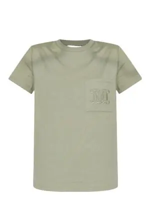 Max Mara Max Mara Papaia Embroidered Logo Crewneck T-Shirt Green