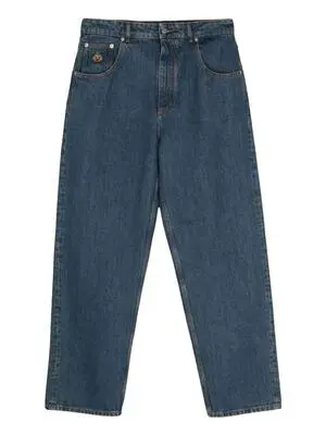 Bally Logo Embroidered Straight-leg Jeans - Blue