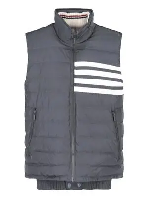 Thom Browne 4-bar Motif Zipped Gilet - Medium Gray
