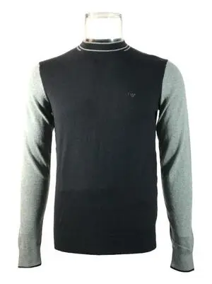 Emporio Armani Crew Neck Long Sleeve Sweater - Black
