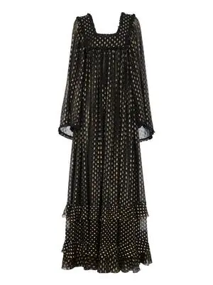 CHLOÉ Chloe Ruffled Extra-Long Dress With Long Sleeves