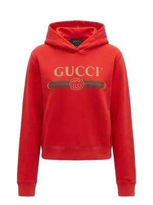 Gucci Cotton Jersey And Cashmere Sweatshirt With Double G Print - Red