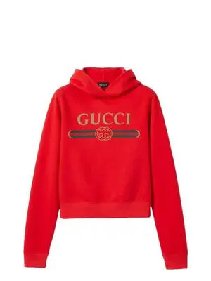 Gucci Gucci Cotton Jersey And Cashmere Sweatshirt With Double G Print Red